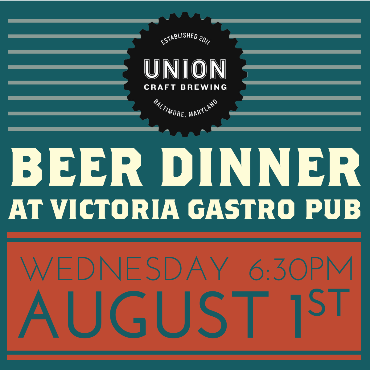 Union Craft Brewing Beer Dinner - SOLD OUT - Victoria